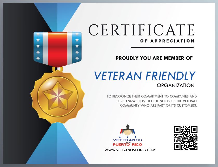 Veteran Friendly Organization – Veteranos con PR